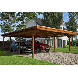 Skan Holz Doppelcarport SKANHOLZ, braun, Carports, "Emsland"