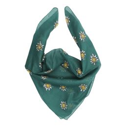 Allg&auml;u Rebell ALLG&Auml;U REBELL Damen Nickituch "Edelwei&szlig;", gr&uuml;n, festlich, unifarben mit Farbeinsatz, Baumwolle, Modet&uuml;cher, Halstuch Oktoberfest
