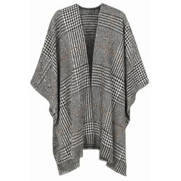 Damen XXL-Schal "Hahnentritt"schwarz, Basic, Collezione Alessandro, unifarben, Polyacryl, Modet&uuml;cher, schwarz-wei&szlig; mit braun