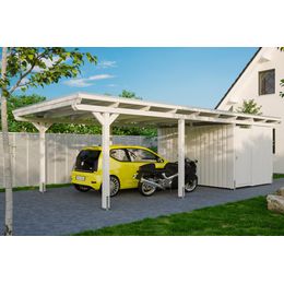 Skan Holz Einzelcarport SKANHOLZ, wei&szlig;, Carports, "Emsland", mit Abstellraum, versch. Farben