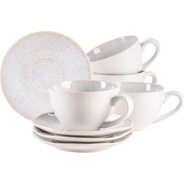 Mäser MÄSER Tasse "FROZEN, Tassen-Set, Steinzeug", Ø 10cm x 6,5cm, 270ml, 8 Stk.weiß, Trinkgefäße