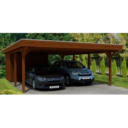 Skan Holz Doppelcarport SKANHOLZ, braun, Carports, "Spessart"