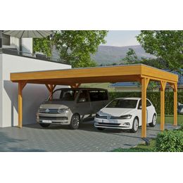 Skan Holz Doppelcarport SKANHOLZ, braun, Carports, "Grunewald", mit EPDM-Dach