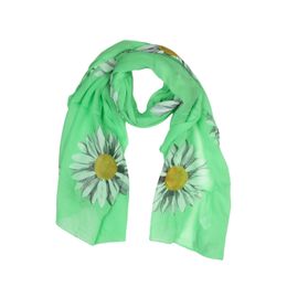 Damen Modeschal "Softflower", gr&uuml;n, Basic, Collezione Alessandro, gebl&uuml;mt, Baumwolle, Modet&uuml;cher, mit floralem Druck, Made in Italy
