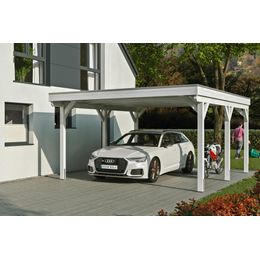 Skan Holz Einzelcarport SKANHOLZ, wei&szlig;, Carports, "Grunewald", mit Aluminiumdach