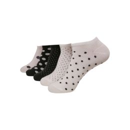Urban Classics Damen Basicsocken "Urban Classics Unisex No Show Socks Dots 5-Pack", Gr. 35wei&szlig;, schwarz, Baumwolle, Elasthan, Polyester, Socken