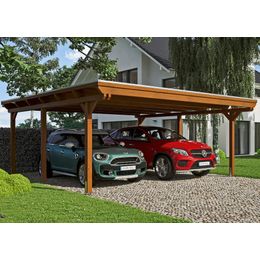 Skan Holz Doppelcarport SKANHOLZ, braun, Carports, "Emsland"