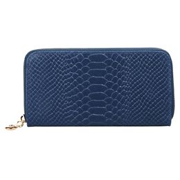 CLUTY Damen Geldb&ouml;rse, blau, Leder, Kleinlederwaren, echt Leder, Made in Italy