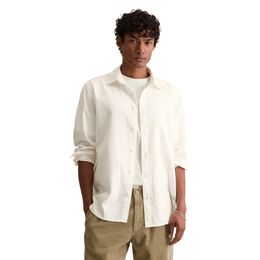 Marc O'Polo Herren Langarmhemd "aus reiner Bio-Baumwolle"silky wei&szlig;, Gr. XL, MARC O'POLO DENIM, unifarben, Obermaterial: 100% Baumwolle, Hemden