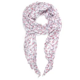 Damen Modeschal "Jolin", rot, Basic, Collezione Alessandro, gebl&uuml;mt, Baumwolle, Modet&uuml;cher, mit kleinen Blumen