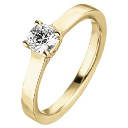 Jobo Damen Diamantring "Ring Goldring Solit&auml;r", 56, SI = kleine Einschl&uuml;sse, Diamanten Gelbgold 585gelbgold 585, Diamanten, Gelbgold 585,