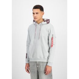 Hoodie Alpha Industries "Alpha Hoodie", Herren, Gr. M, pastel grau, Obermaterial: 80% Baumwolle, 20% Polyester, regular fit, Sweatshirts Hoodie