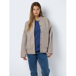 Blusenjacke Noisy may "NMHALSTON L/S BOMBER JACKET WVN NOOS", Damen, Gr. M (38), nomad detail:melange, Web, Obermaterial: 100% Polyester, meliert, Jacken Blusenjacke