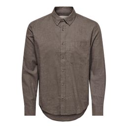 Only & Sons ONLY & SONS Herren Langarmhemd "ONSJUPITER REG FIT LS SHIRT NOOS"demitasse detail:melange, Gr. L, meliert, Web, Obermaterial: 100% Baumwolle, Hemden,