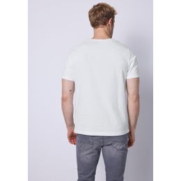 Street One MEN Herren T-Shirt, wei&szlig;, Gr. S, unifarben, Web, 100% Baumwolle, Shirts, mit V-Ausschnitt