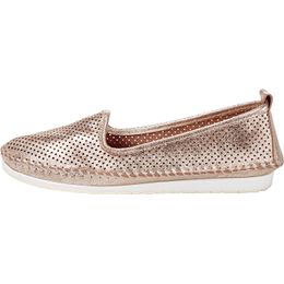 Andrea Conti Damen Slipper, Gr. 39, rosa, Glattleder, Leder, Schuhe