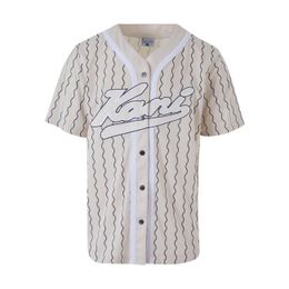 Karl Kani Damen Langarmhemd "Karl Kani Herren"sanftes wei&szlig;, schwarz, Gr. M, 100% Polyester (Recycelt), Hemden