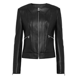 Bikerjacke Philipp Plein "Leder Biker-Jacke", Damen, Gr. S, 02, schwarz, Obermaterial: 100% Lamm Leder; Futter: 100% Polyester, Jacken