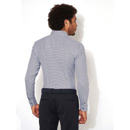 DESOTO Herren Langarmhemd "Jerseyhemd Casual Kent langarm", wei&szlig;, Gr. S, gemustert, gepunktet, mehrfarbig, Jersey, Obermaterial: 100% Baumwolle,