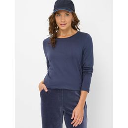 Brax Damen Langarmshirt "Style CARINA L", blau, Gr. 42, 96% Modal, 4% Elasthan, Shirts