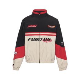 Fubu Damen Trainingsjacke "Fubu Herren FM233-003-2 Fubu Corporate Track Jacket"creme, schwarz, rot, Gr. XXL, mehrfarbig, 70% Polyester, 30% Wolle,