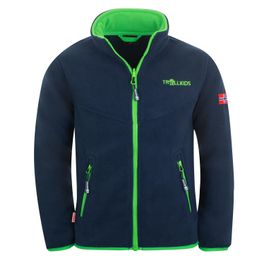 Trollkids M&auml;dchen Fleecejacke "KIDS OPPDAL JACKET XT", blau, Gr. 116, unifarben, Fleece, Obermaterial: 100% Polyester, Jacken