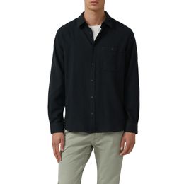 Langarmhemd s.Oliver, Herren, Gr. L, N-Gr, schwarz, Piqu&eacute;, Obermaterial: 100% Baumwolle, unifarben, regular fit normal, Manschette, Hemden, mit Brusttasche