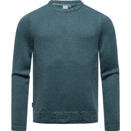 Ragwear Damen Strickpullover "Larrs", blau, Gr. XL, Material: 60% Baumwolle, 40% Acryl, Pullover, stylischer Herren Sweatpullover mit Rippb&uuml;ndchen