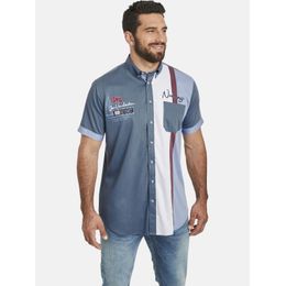 Jan Vanderstorm Herren Kurzarmhemd "Kurzarmhemd THJORVEN", blau, Gr. 4XL, Obermaterial: 60% Polyester COOLMAX PES(Coolmax). 37% Baumwolle CO. 3%