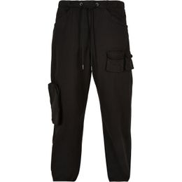 Urban Classics Damen Cargohose "Urban Classics Herren Asymetric Pants"schwarz, Gr. 36, unifarben, 100% Baumwolle, Hosen