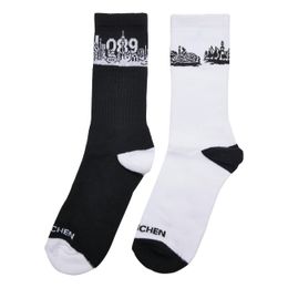 MisterTee Damen Basicsocken "MisterTee Unisex Major City 089 Socks 2-Pack", Gr. 43schwarz, wei&szlig;, Baumwolle, Elasthan, Polyester, unifarben, Socken
