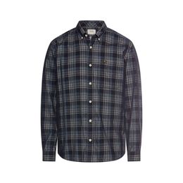 Camel Active Herren Karohemdschwarz navy, Gr. S, kariert, Web, Obermaterial: 100% Baumwolle, Hemden, langarm, mit Button-Down-Kragen