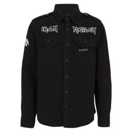 Brandit Damen Langarmhemd "Brandit Iron Maiden Vintage Shirt long sleeve Eddy"schwarz, Gr. 7XL, 100% Baumwolle, Hemden