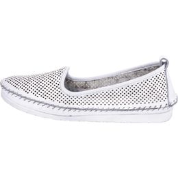 Andrea Conti Damen Slipper, Gr. 38, wei&szlig;, Glattleder, Leder, Schuhe