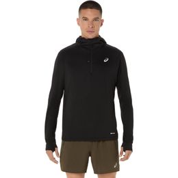 Laufshirt asics "ROAD WINTER LS HOODIE", Damen, Gr. XXL, schwarz (performance schwarz), Obermaterial: 96% Polyester, 4% Elasthan, normal, ohne Ausschnitt, Shirts Laufshirt