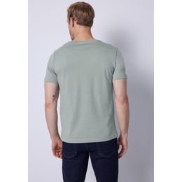 Street One MEN Herren T-Shirt, gr&uuml;n, Gr. XL, unifarben, Web, 100% Baumwolle, Shirts, mit V-Ausschnitt