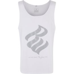 Tanktop Rocawear "Rocawear Herren Rocawear Basic Tanktop", Herren, Gr. M, weiß, silber, 100% Baumwolle, bedruckt, normal, Tops Tanktop