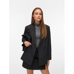 V&eacute;ro Moda VERO MODA Damen Jackenblazer "VMBESTIE LS LOOSE BLAZER NOOS", grau, Gr. M, unifarben, Web, Obermaterial: 94% Polyester, 4% Viskose, 2% Elasthan,