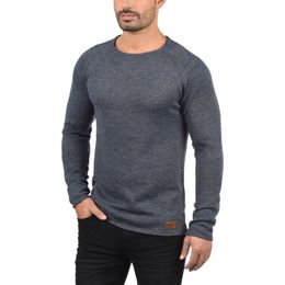Blend Herren Strickpullover "BHDan", blau, Gr. XXXL, meliert, Feinstrick, 50% Baumwolle, 50% Polyacryl, Pullover, Stilvoller Strickpullover mit