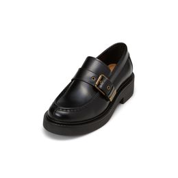 Marc O'Polo MARC O'POLO Damen Loafer "mit Riemen und Schnalle", Gr. 38, schwarz, Obermaterial: 100% Leder (Rind), Schuhe