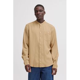 Blend Herren Langarmhemd "BHBobby Shirt mandarin"cornstalk, Gr. L, unifarben, 55% Leinen, 45% Viskose, Hemden, Stilvolles Langarmhemd aus Leinenmix