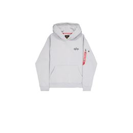 Herren Hoodie "Signature Backprint Hoodie"pastel grau, Gr. XXXL, Alpha Industries, Obermaterial: 80% Baumwolle, 20% Polyester, Sweatshirts