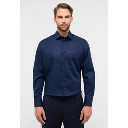 Langarmhemd Eterna "COMFORT FIT", Herren, Gr. 45, Normalgr&ouml;&szlig;en, navy, Popeline, 100% Baumwolle, normal, Manschette, Hemden, NON IRON (b&uuml;gelfrei)