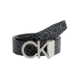 Calvin Klein Herren Synthetikgürtel "CK Wendegürtel Adjustable NEW MONO BELT 3.5CM", schwarz, Gr. 95, gemustert, Kunstfaser, Gürtel