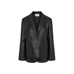 Soft Rebels Damen Blusenblazer "Soft Rebels Blazer SRDella"001 schwarz, Gr. L, Obermaterial: 100% Leder, Blazer