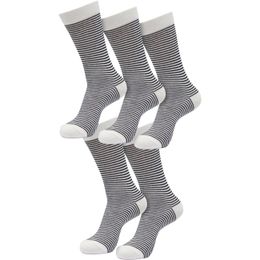 Urban Classics Damen Basicsocken "Urban Classics Unisex Fine Stripe Socks 5-Pack", Gr. 43sandwei&szlig;, schwarz, 75% Baumwolle, 23% Polyimid, 2% Elasthan,