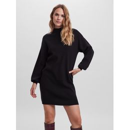 V&eacute;ro Moda VERO MODA Damen Strickkleid "VMNANCY LS FUNNELNECK DRESS GA NOOS", schwarz, Gr. M, unifarben, Feinstrick, Obermaterial: 52% Viskose, 28% Polyester,