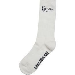 Karl Kani Damen Basicsocken "Karl Kani Unisex Karl Kani Signature Socks 3 Pack", Gr. 35, wei&szlig;, Baumwolle, Elasthan, Polyester, Socken