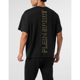 Plein Sport Herren T-Shirt "Scratch"0293, schwarz, lightgold, Gr. XL, Obermaterial: 100% Baumwolle, Shirts