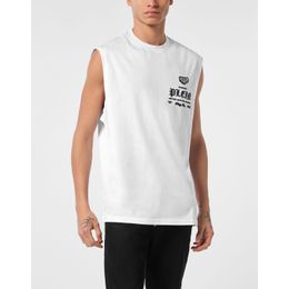 Philipp Plein Herren T-Shirt "Kurzarm-Rundhals-T-Shirt", wei&szlig;, Gr. S, Obermaterial: 100% Baumwolle, Shirts